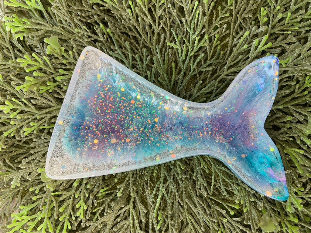 Resin Art - Mermaid Tail Trinket Dish - Trinket Tray - Resin Trinket ...