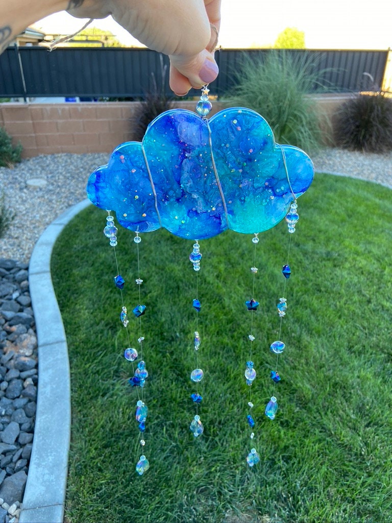 Hand Poured Resin Cloud - Resin Art - Home Decor - Sun Catcher - Resin ...