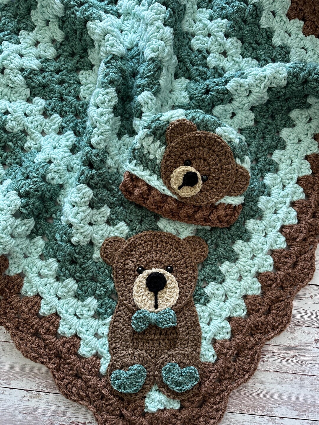 Baby Blanket - Handmade Blanket - Bear - Bear Blanket - Bear Bedding ...