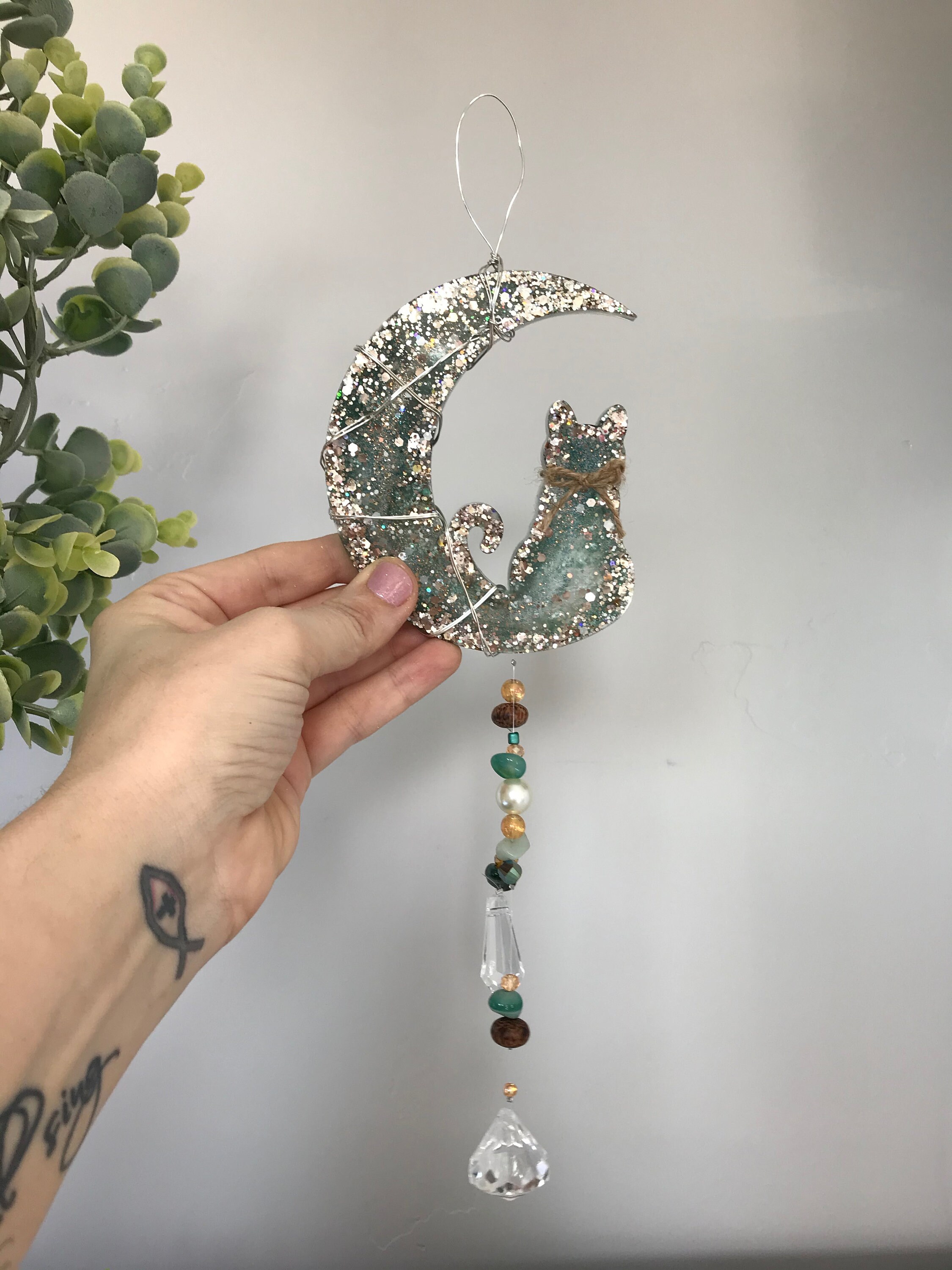 Hand Poured Resin Moon - Resin Art - Home Decor - Sun Catcher - Resin ...