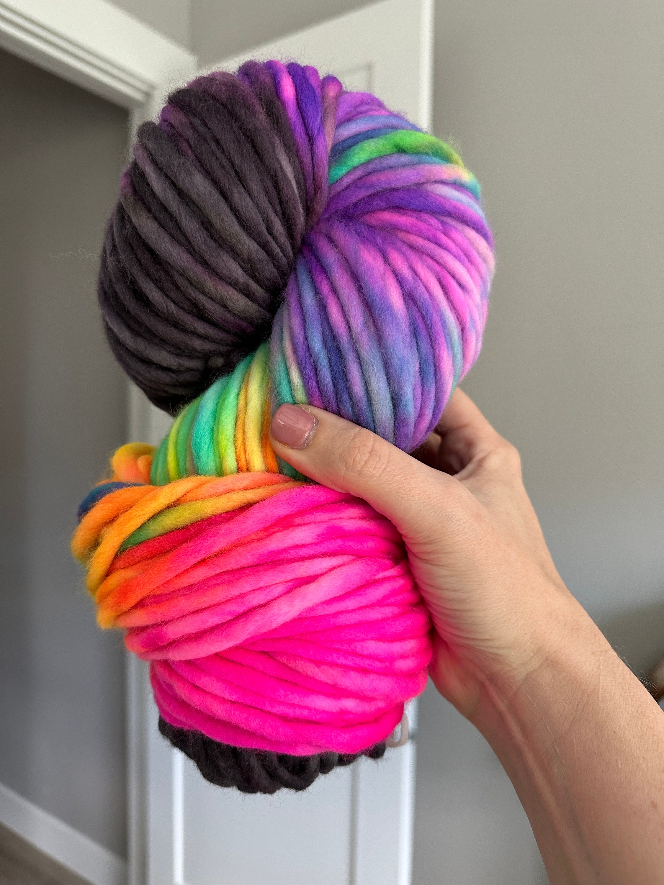 Stormy Rainbow - Super Bulky Hand Dyed Yarn - Nellas Cottage - Hand ...