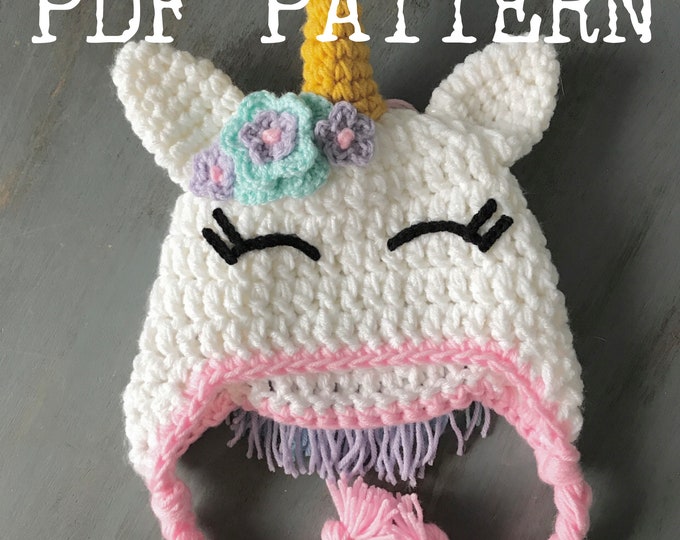 Crochet Pattern INSTANT PDF DOWNLOAD Unicorn Hat Pattern - Etsy