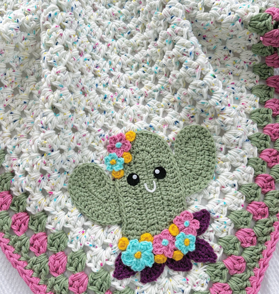 Crochet Baby Blanket - Baby Blanket - Handmade Baby Blanket - Cactus ...