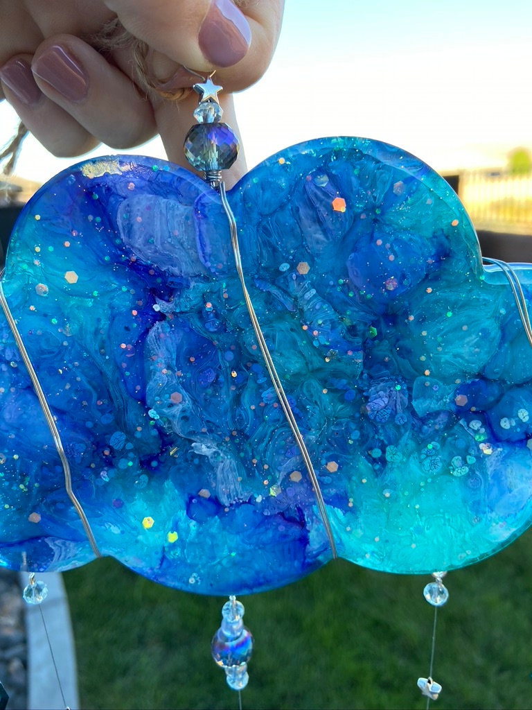 Hand Poured Resin Cloud - Resin Art - Home Decor - Sun Catcher - Resin ...