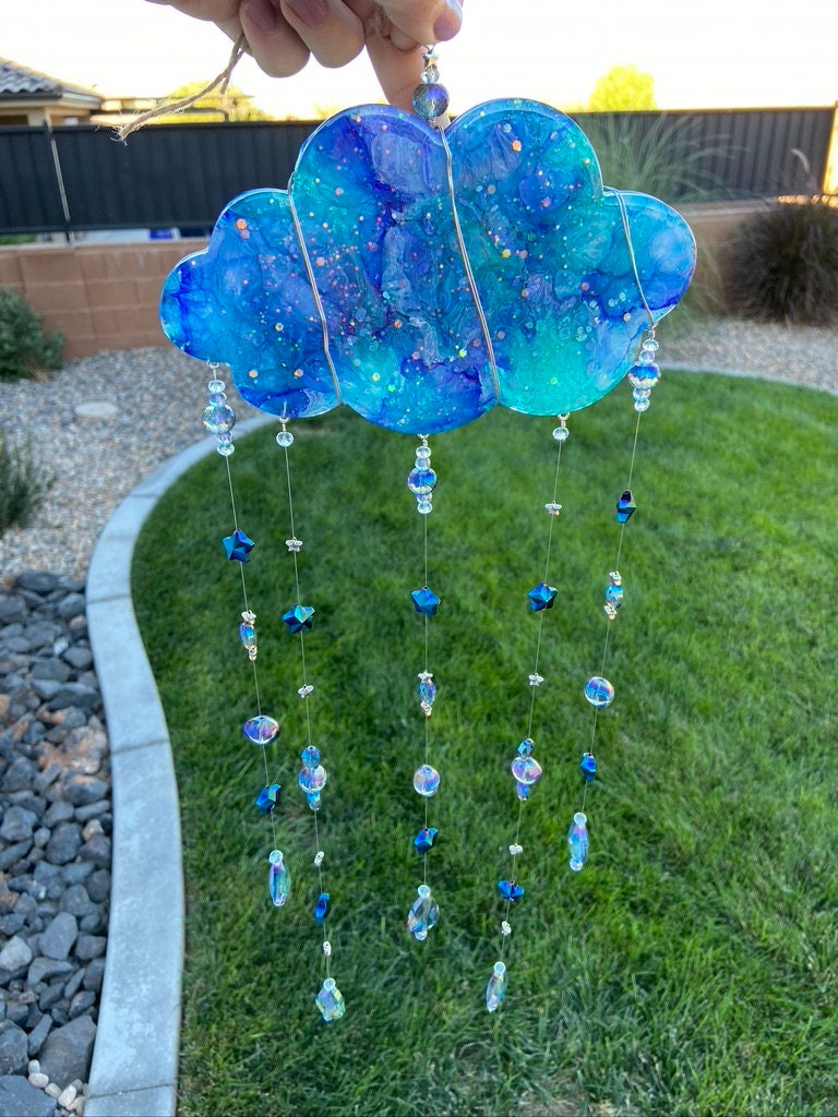 Hand Poured Resin Cloud - Resin Art - Home Decor - Sun Catcher - Resin ...