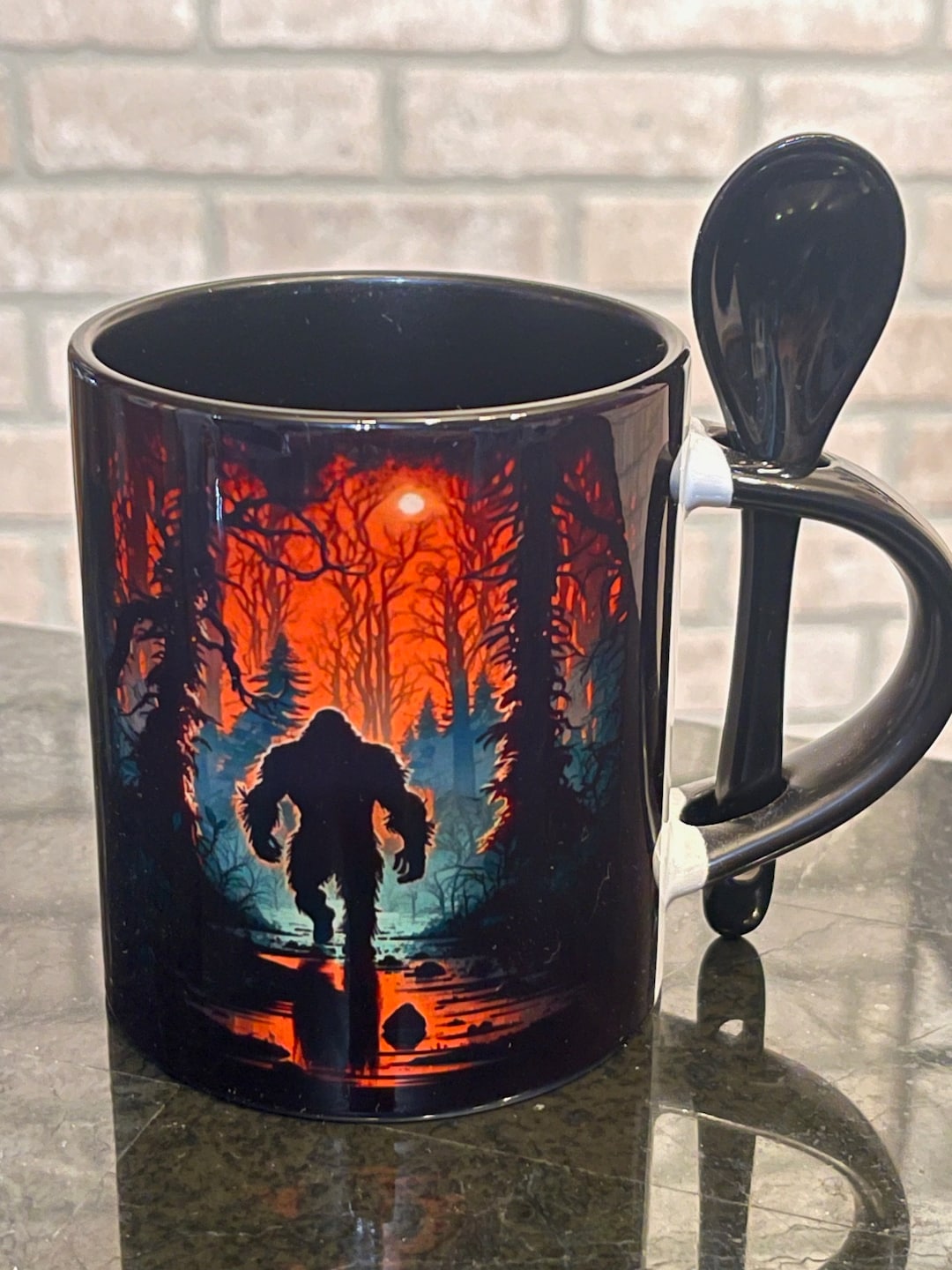 Bigfoot Moonlit Swamp Mug With Spoon - Etsy