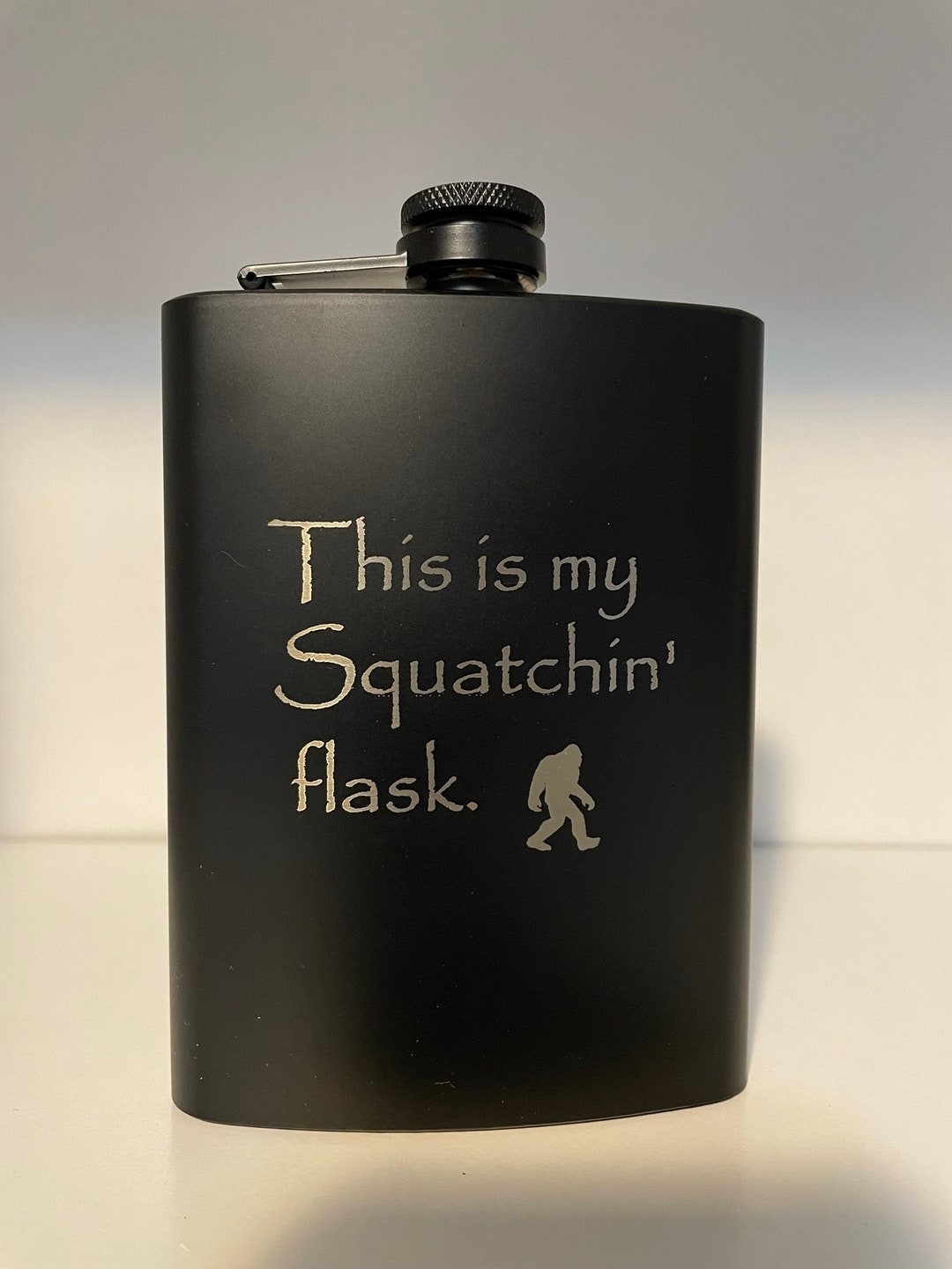 Bigfoot Squatchin' Flask - Choose Your Design - Etsy