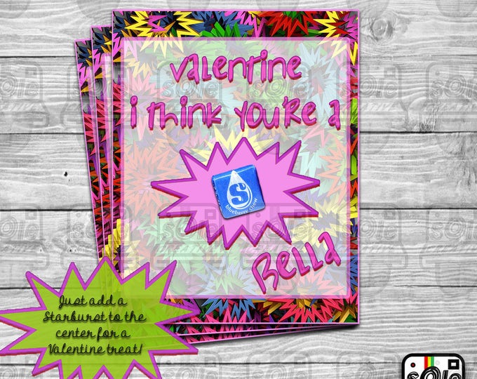 Valentine, I Think You're a STAR STARBURST Valentines - Etsy
