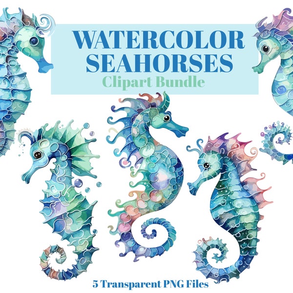 Watercolor Seahorse - Etsy