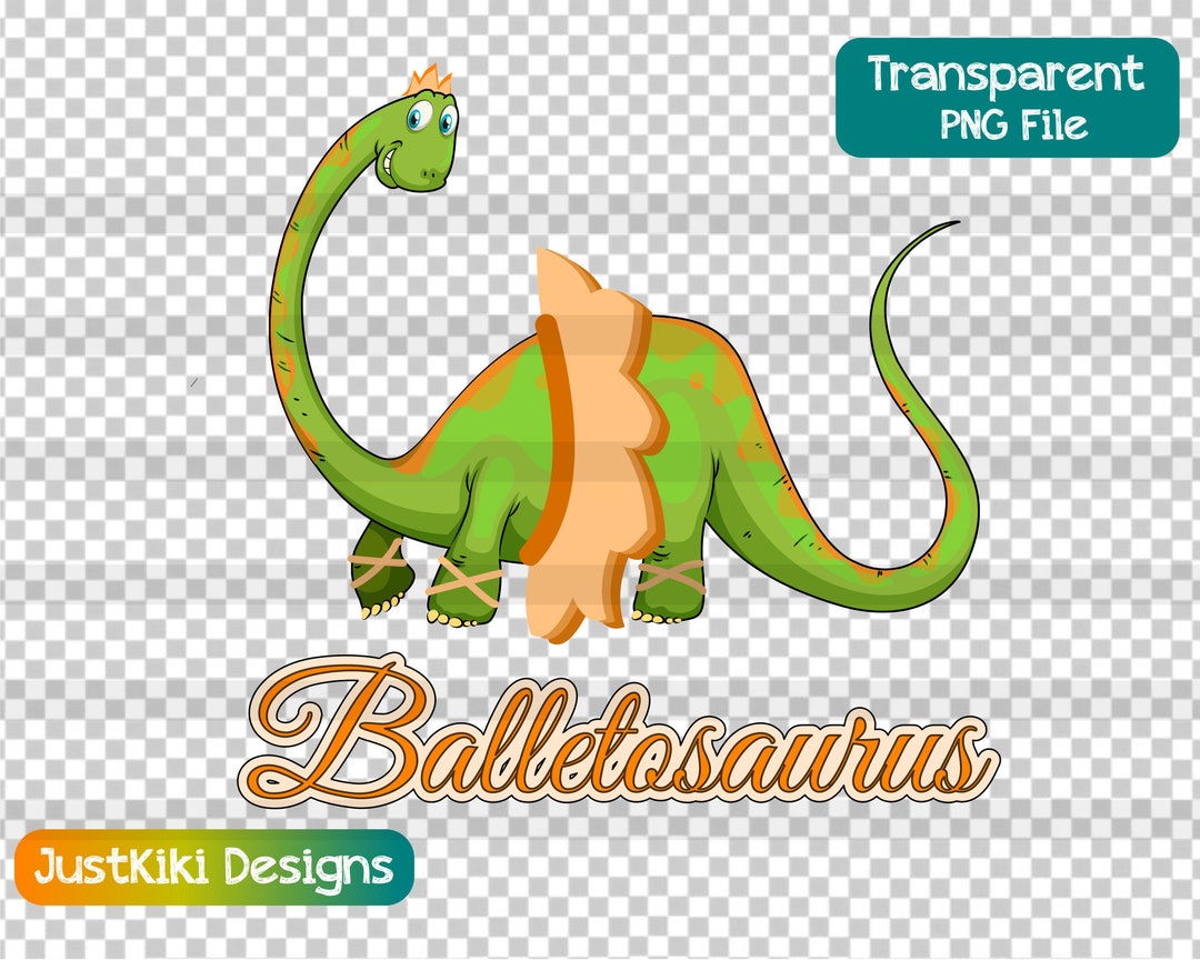 Cute Ballet Clipart Balletosaurus PNG Girls Dancing Dinosaur Gift or ...