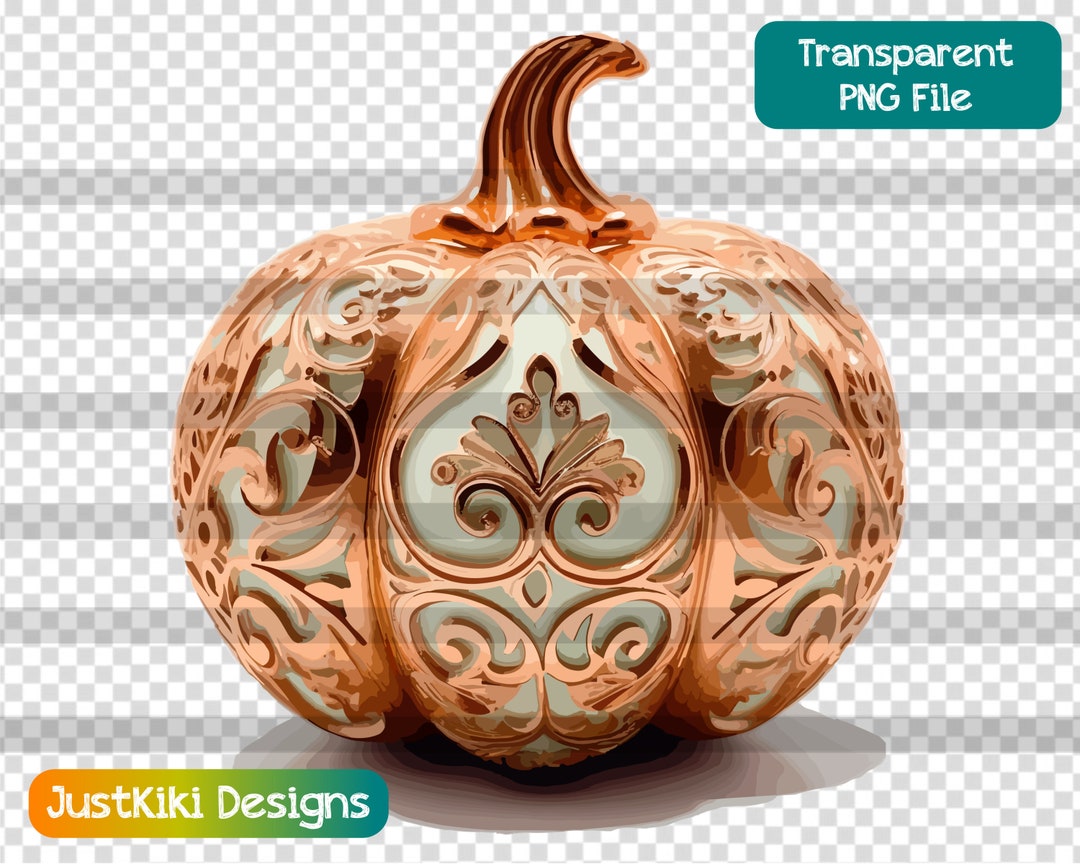 Filigree Pumpkin Clipart Trendy Fall Decor PNG Halloween - Etsy