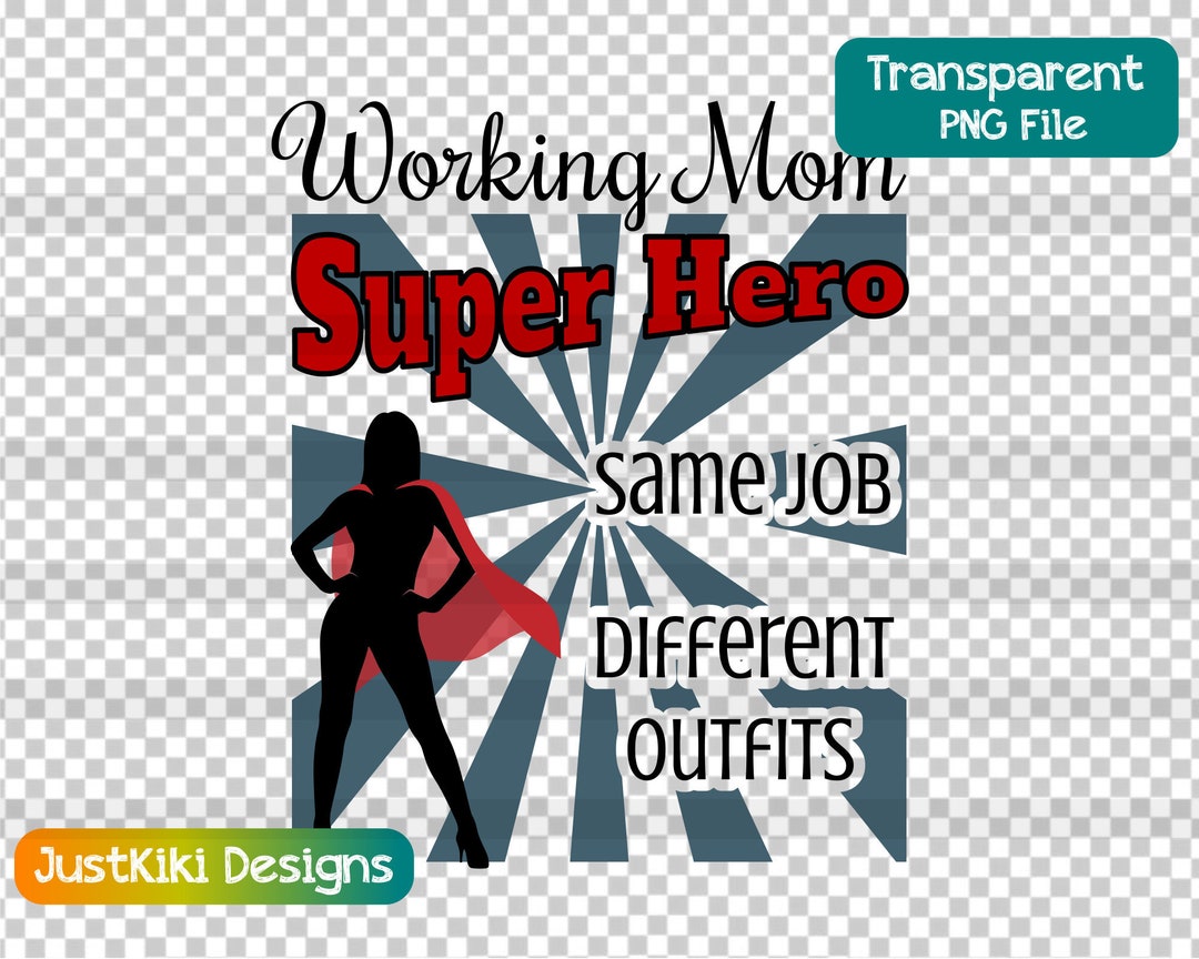 Strong Woman Clipart: Working Mom Super Hero PNG (digital Download) - Etsy