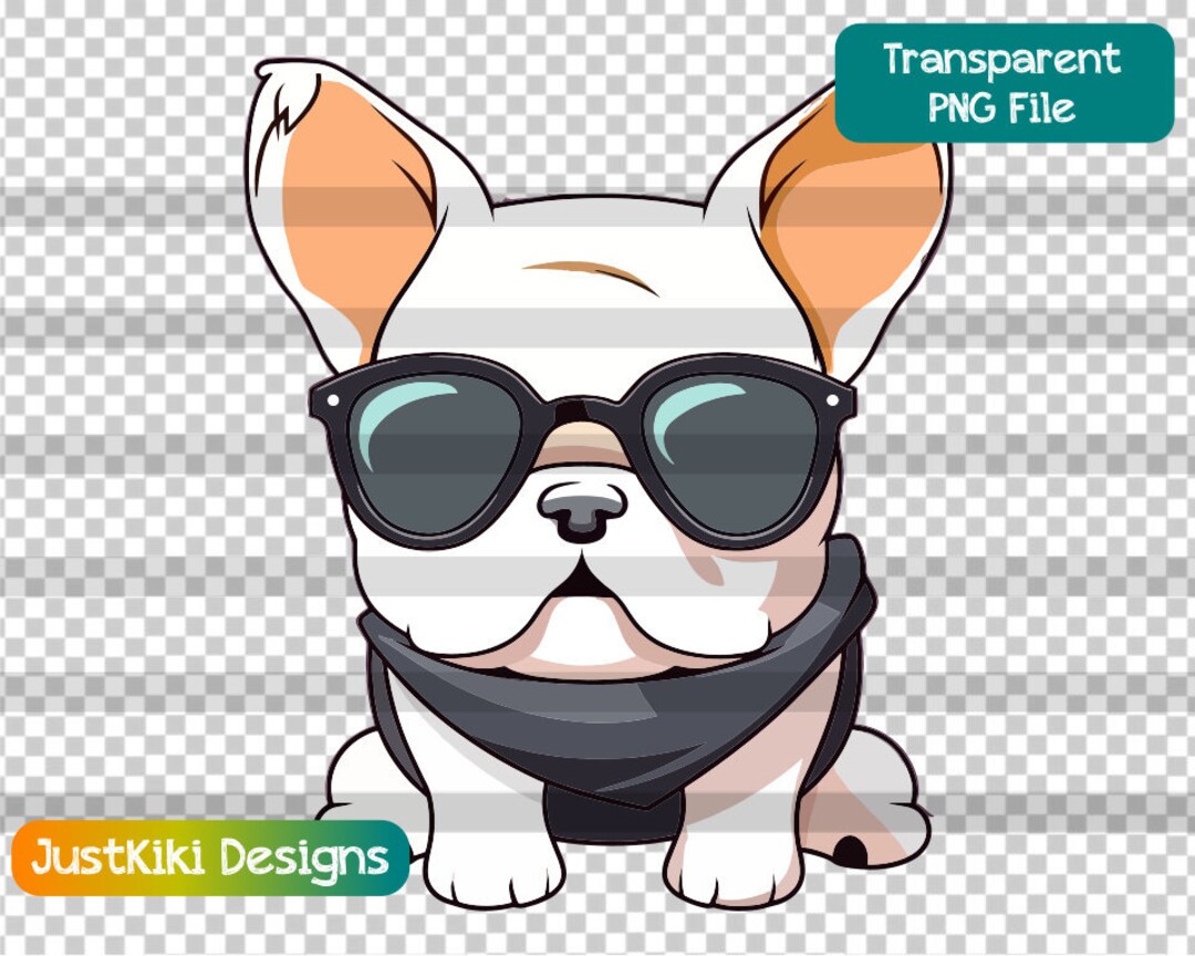 Cute Frenchie Puppy With Sunglasses, French Bulldog PNG, Sublimation ...