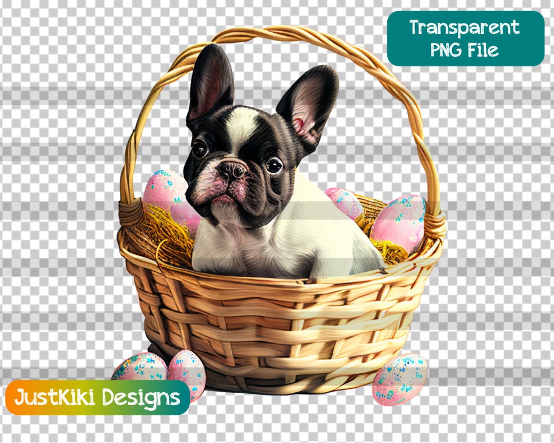 Easter French Bulldog PNG, Frenchie in Easter Basket, Dog Mom or Dad ...