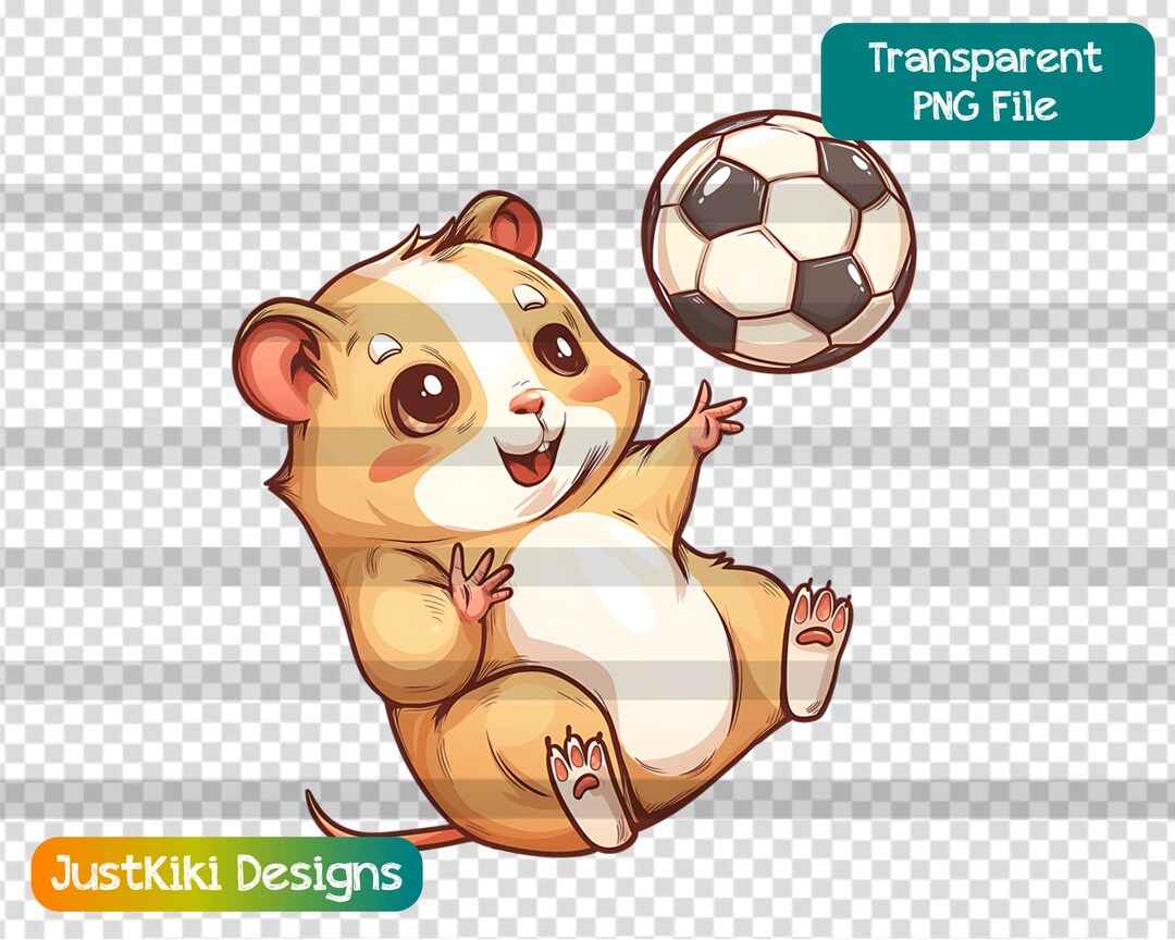 Hamster Playing Soccer PNG, Cute Animal Aesthetic Sublimation File ...