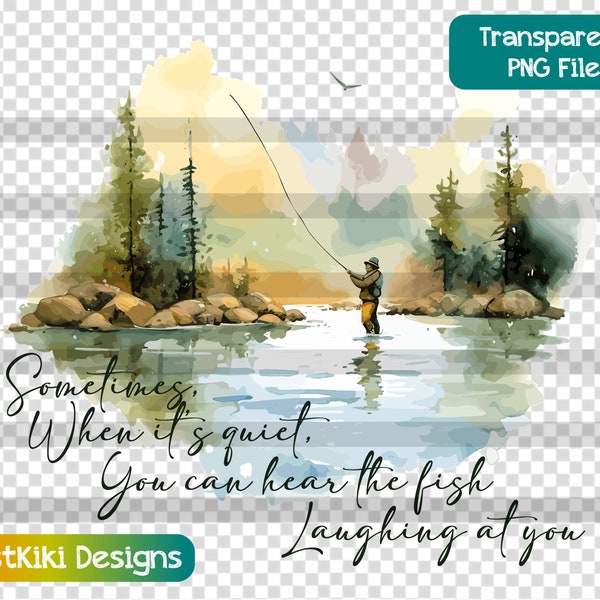 Fishing Watercolor - Etsy