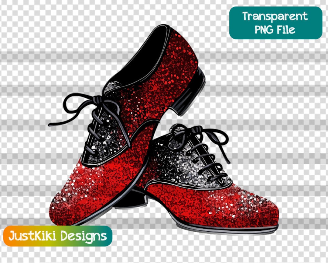 Red Glitter Tap Shoes, Tap Dance PNG, Tap Dancing Clipart, Sublimation ...