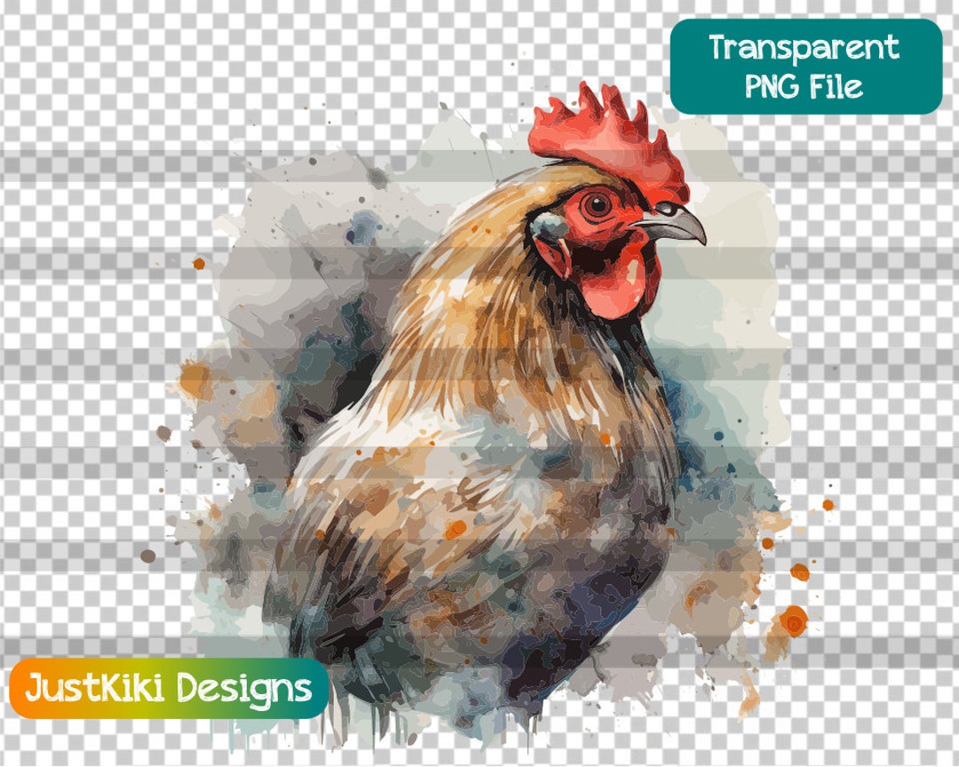 Watercolor Chicken PNG Chicken Clipart Sublimation Printing - Etsy