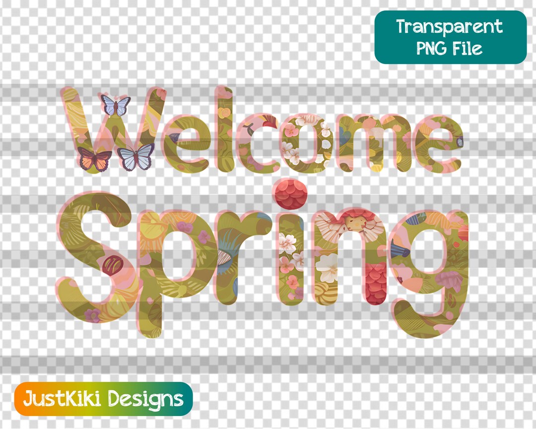 Welcome Spring PNG, Springtime Clipart, Floral Aesthetic, Flower ...