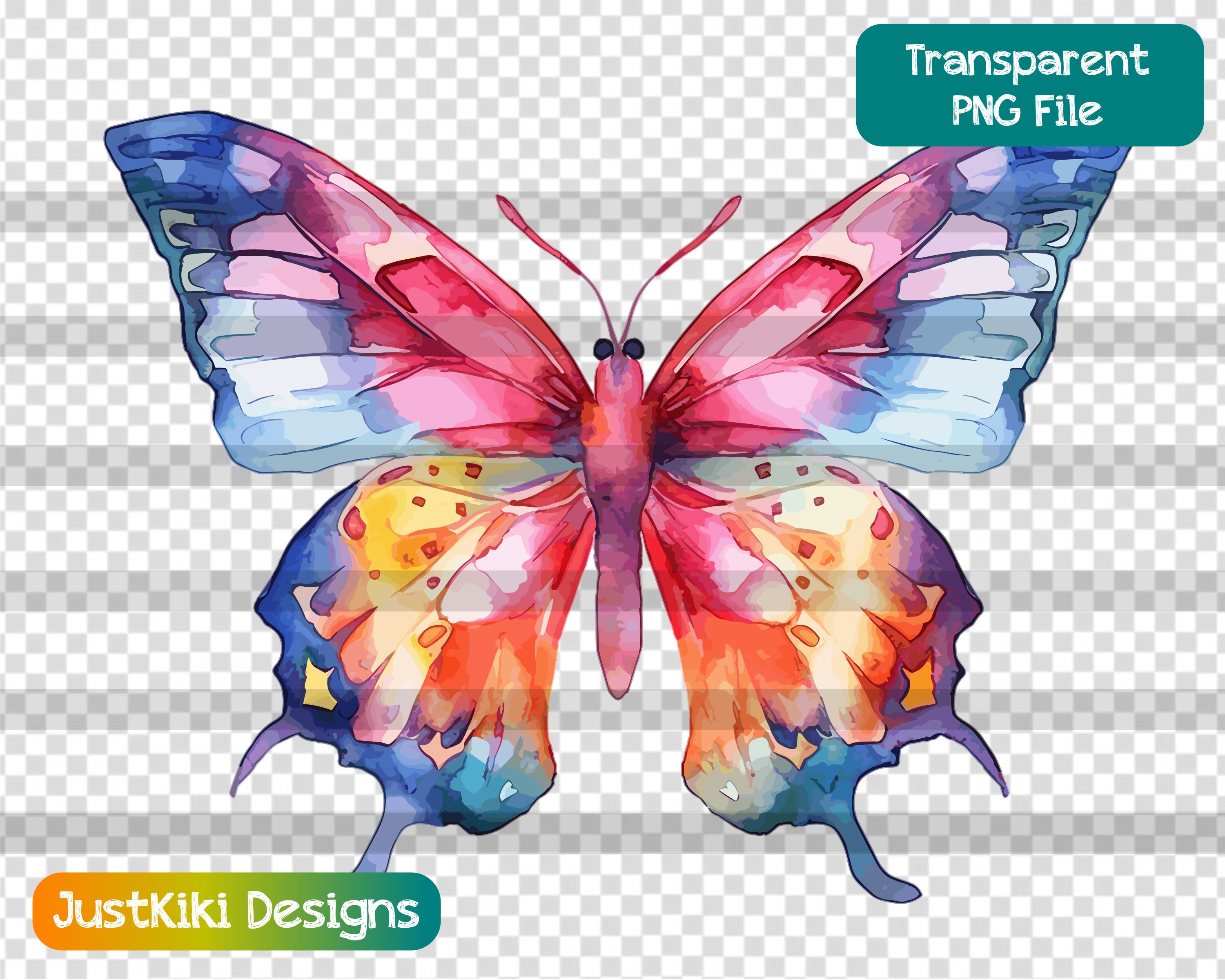 Watercolor Butterfly Clipart PNG Files Pastel Color - Etsy