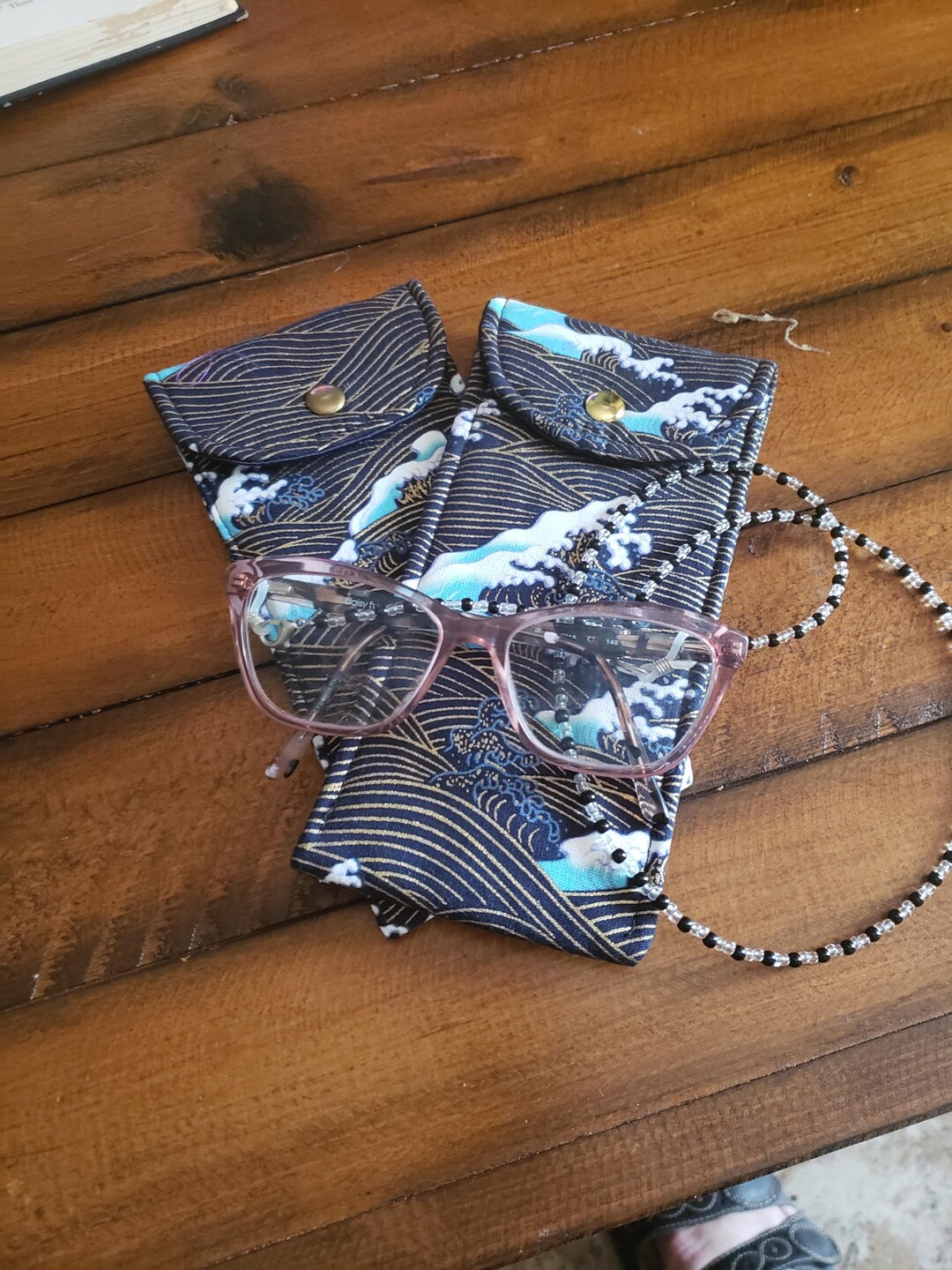 Hand-crafted Eyeglass Case, Pen Case, Sunglass Case, Kanegawa Wave ...