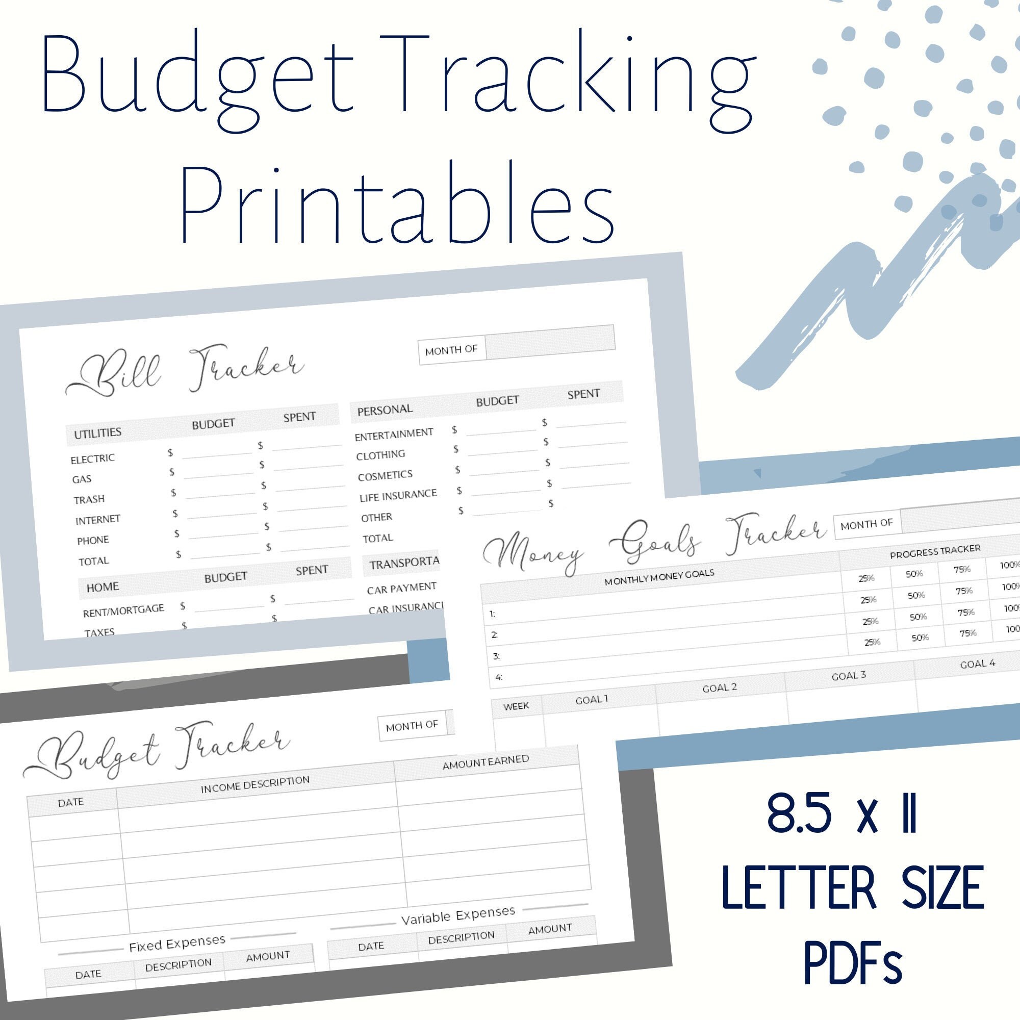 Budget Tracker Printable Monthly Budget Printable Printable - Etsy