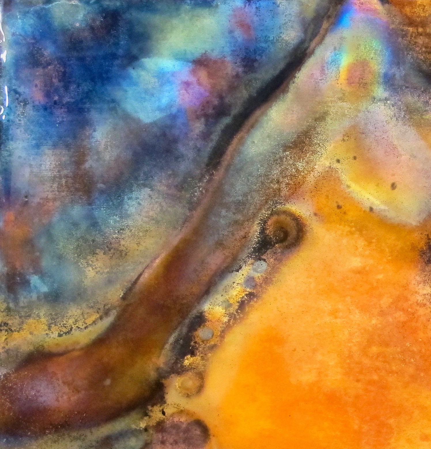 This Flame Painting Copper Art Work is an Abstract Expression of Souls ...