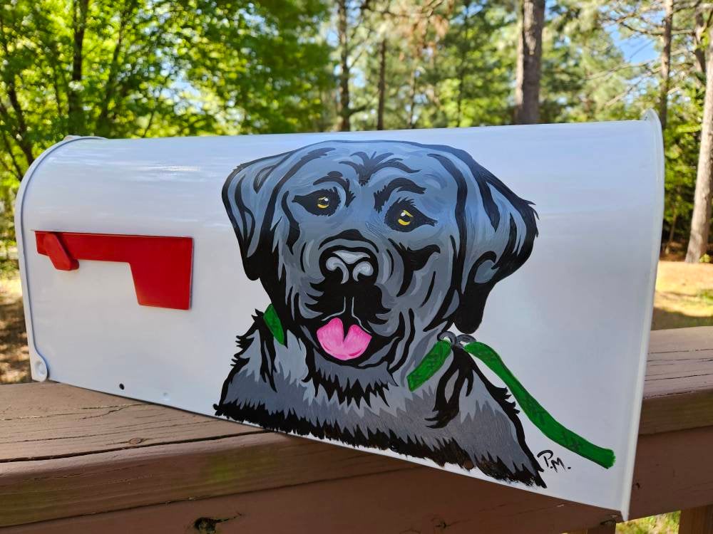 Hand Painted Black Labrador Standard Size Rural Mailbox - Etsy