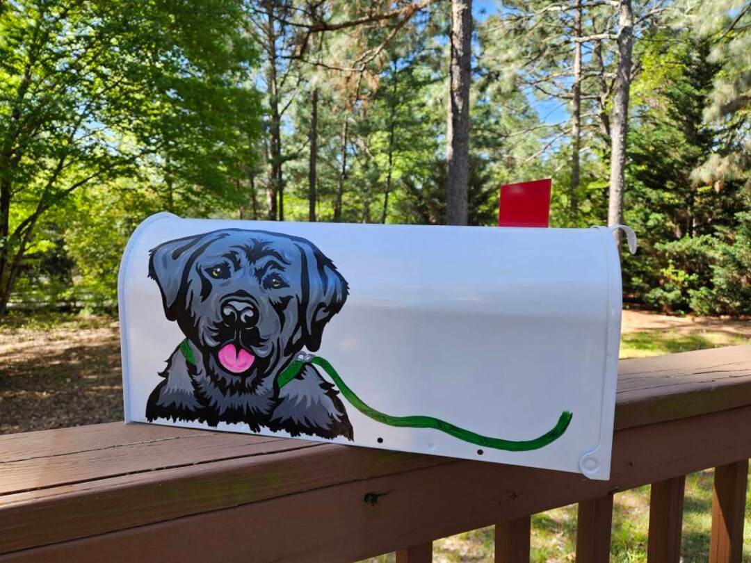 Hand Painted Black Labrador Standard Size Rural Mailbox - Etsy