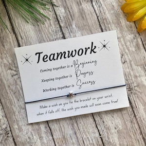 Teamwork Wish Bracelet ,team Favor Wish Bracelet Team Gift Make a Wish ...