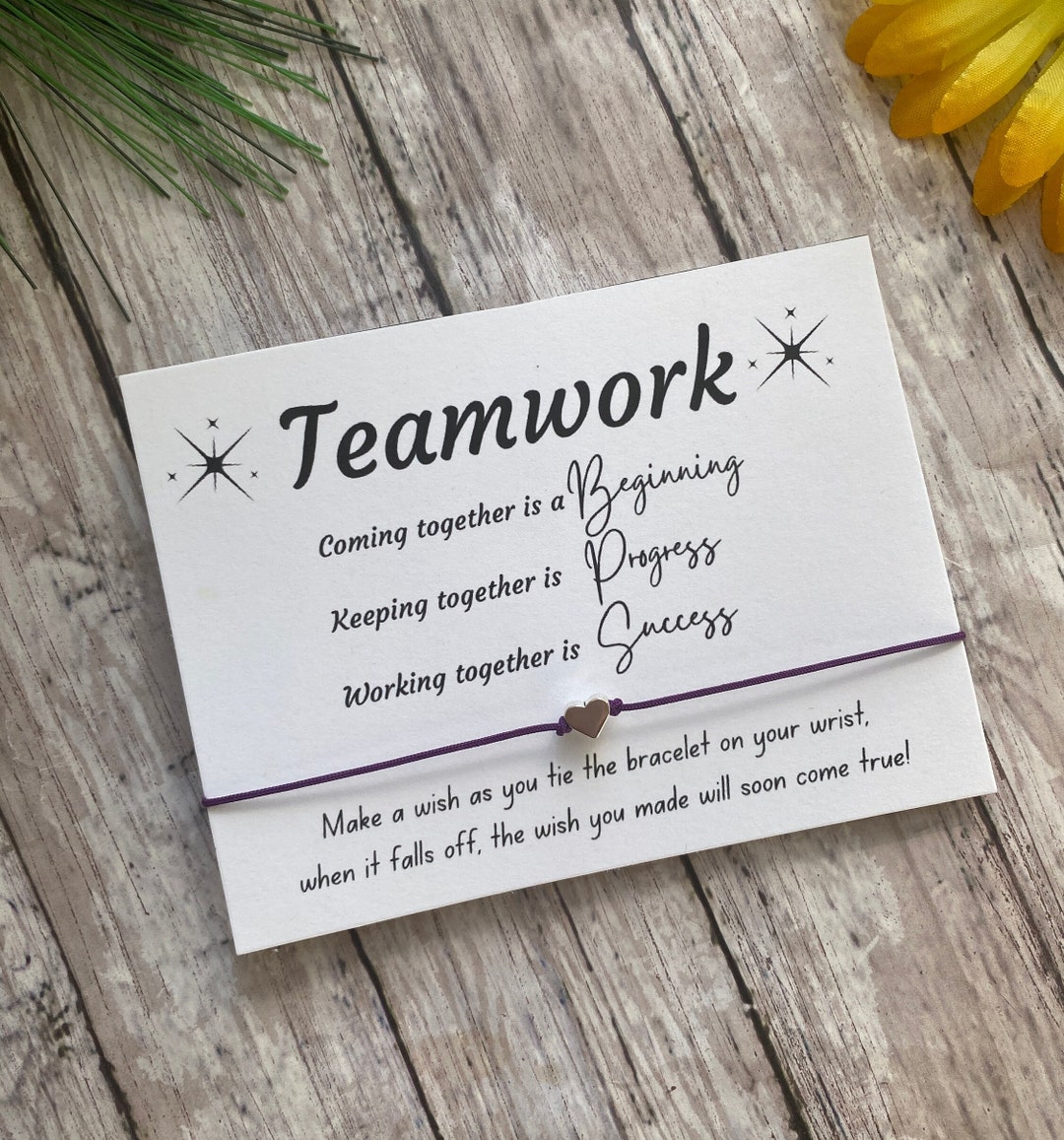 Teamwork Wish Bracelet ,team Favor Wish Bracelet Team Gift Make a Wish ...