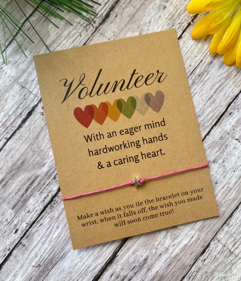 Volunteer Wish Bracelet Team Gift Party Favors Gift for Team Volunteer ...