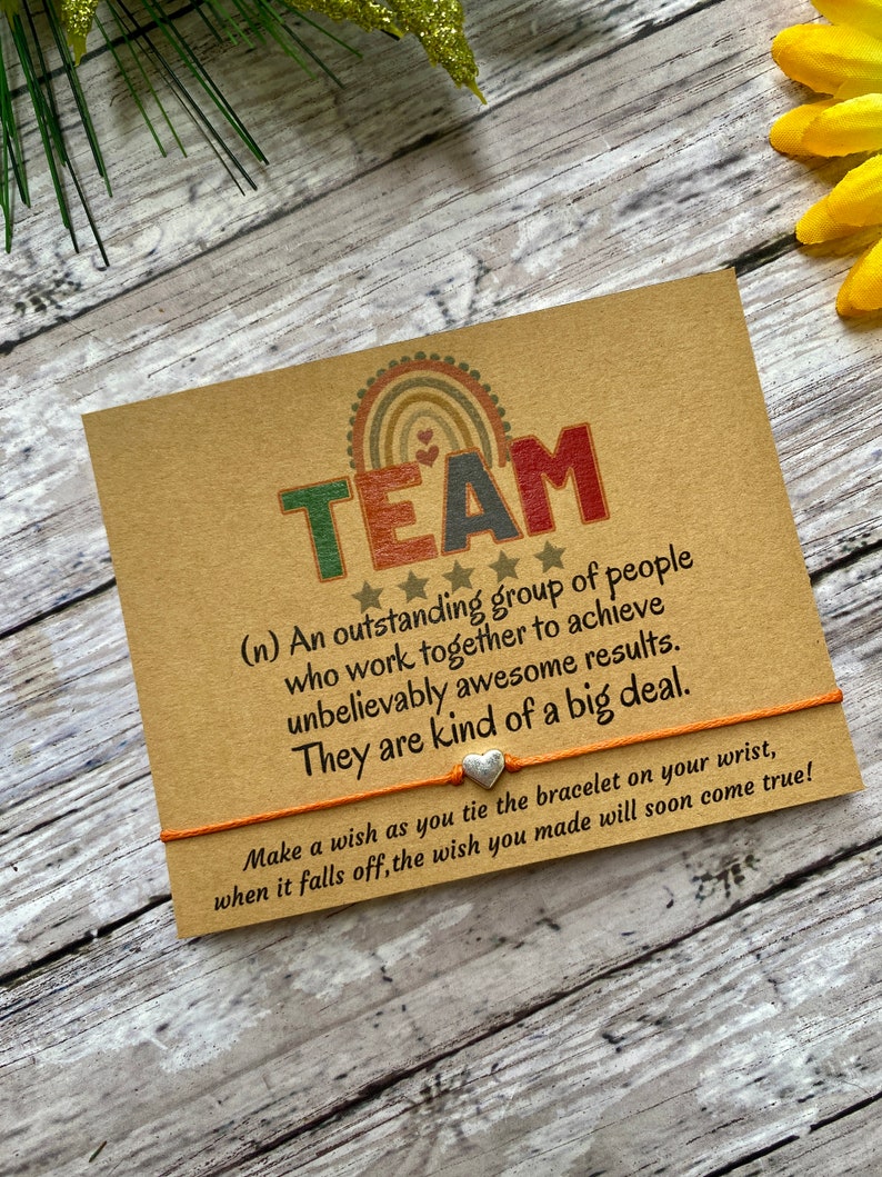 Team Wish Bracelet Co-worker Gift Teamwork Wish Bracelet Dance Team ...