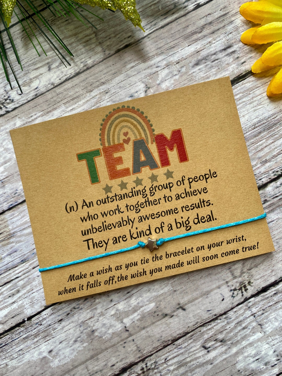 Team Wish Bracelet Co-worker Gift Teamwork Wish Bracelet Dance Team ...