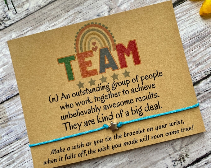 Team Wish Bracelet Co-worker Gift Teamwork Wish Bracelet Dance Team ...