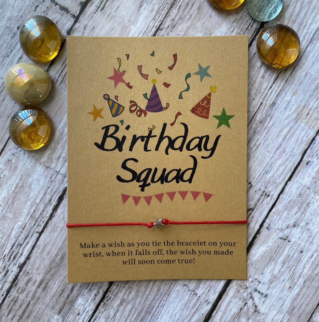 Birthday Squad Wish Bracelet, Happy Birthday,party Favors, Gift for Her ...