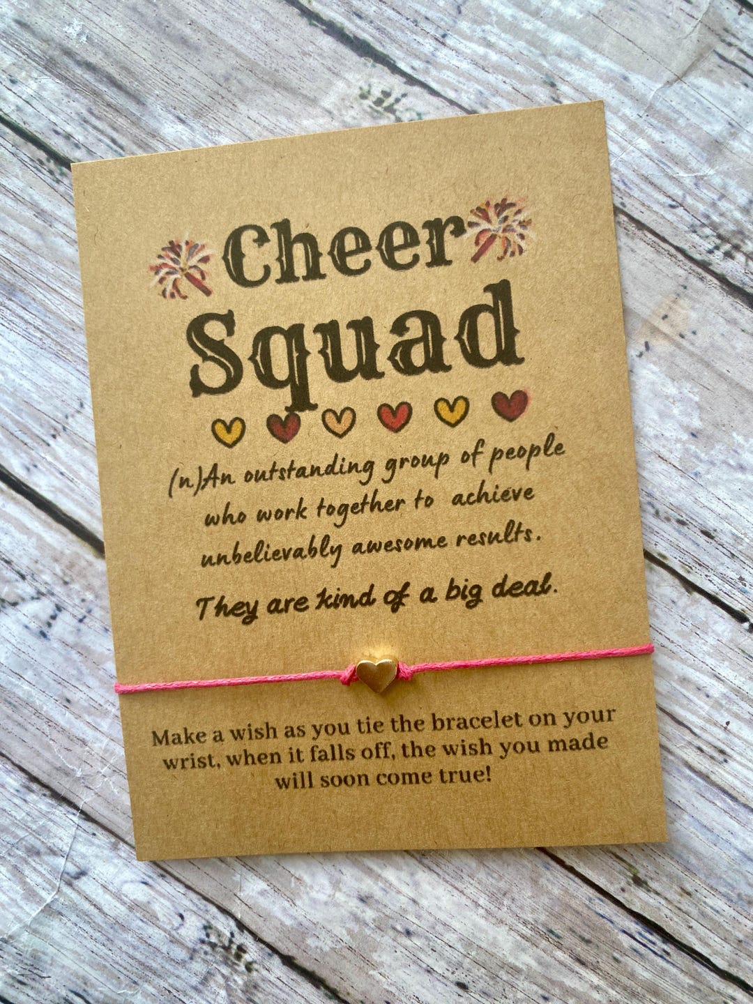 Cheer Wish Bracelet, Gold Heart, Team Gift,christmas Gift - Etsy