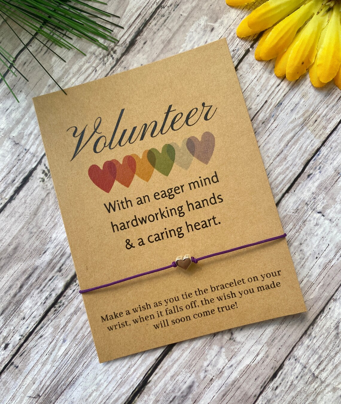 Volunteer Wish Bracelet Team Gift Party Favors Gift for Team Volunteer ...