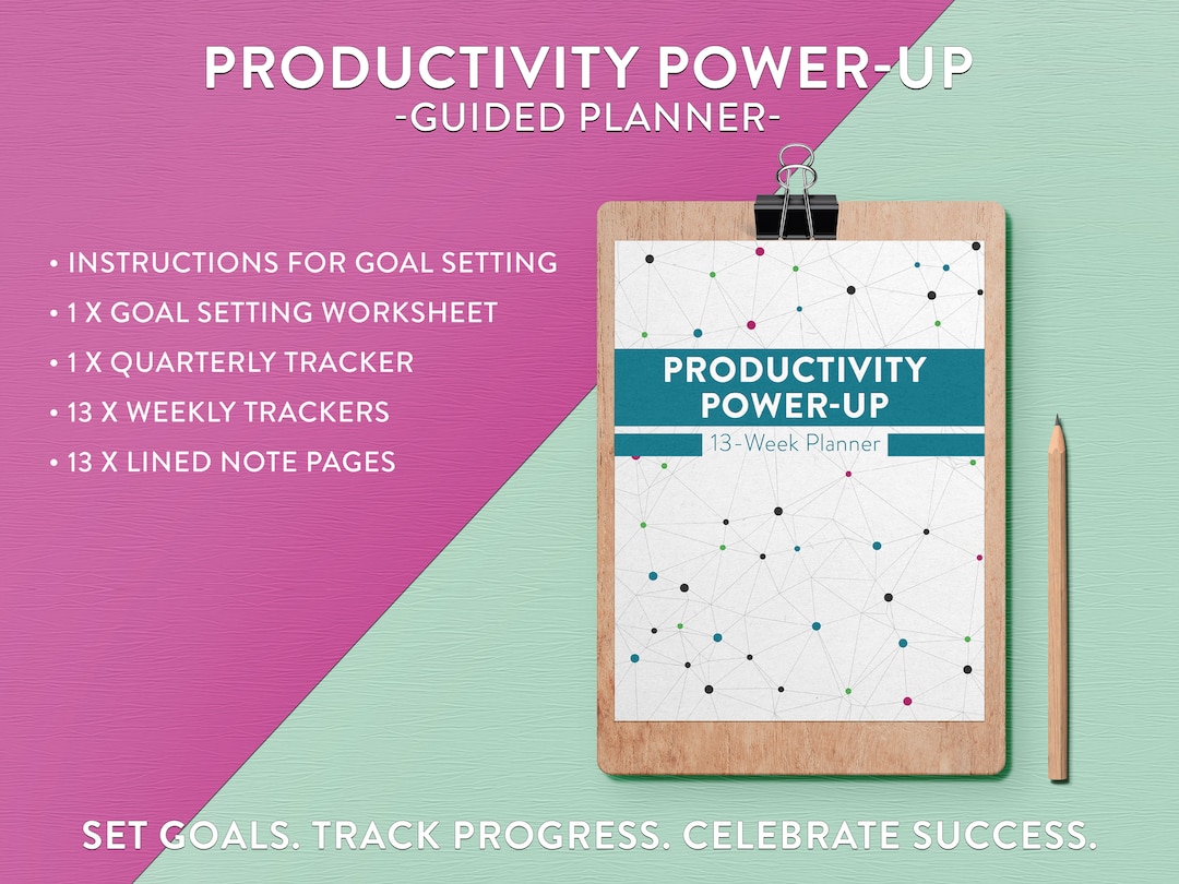 Productivity Power-up 13-week Quarterly Guided Planner | Goal Setting ...
