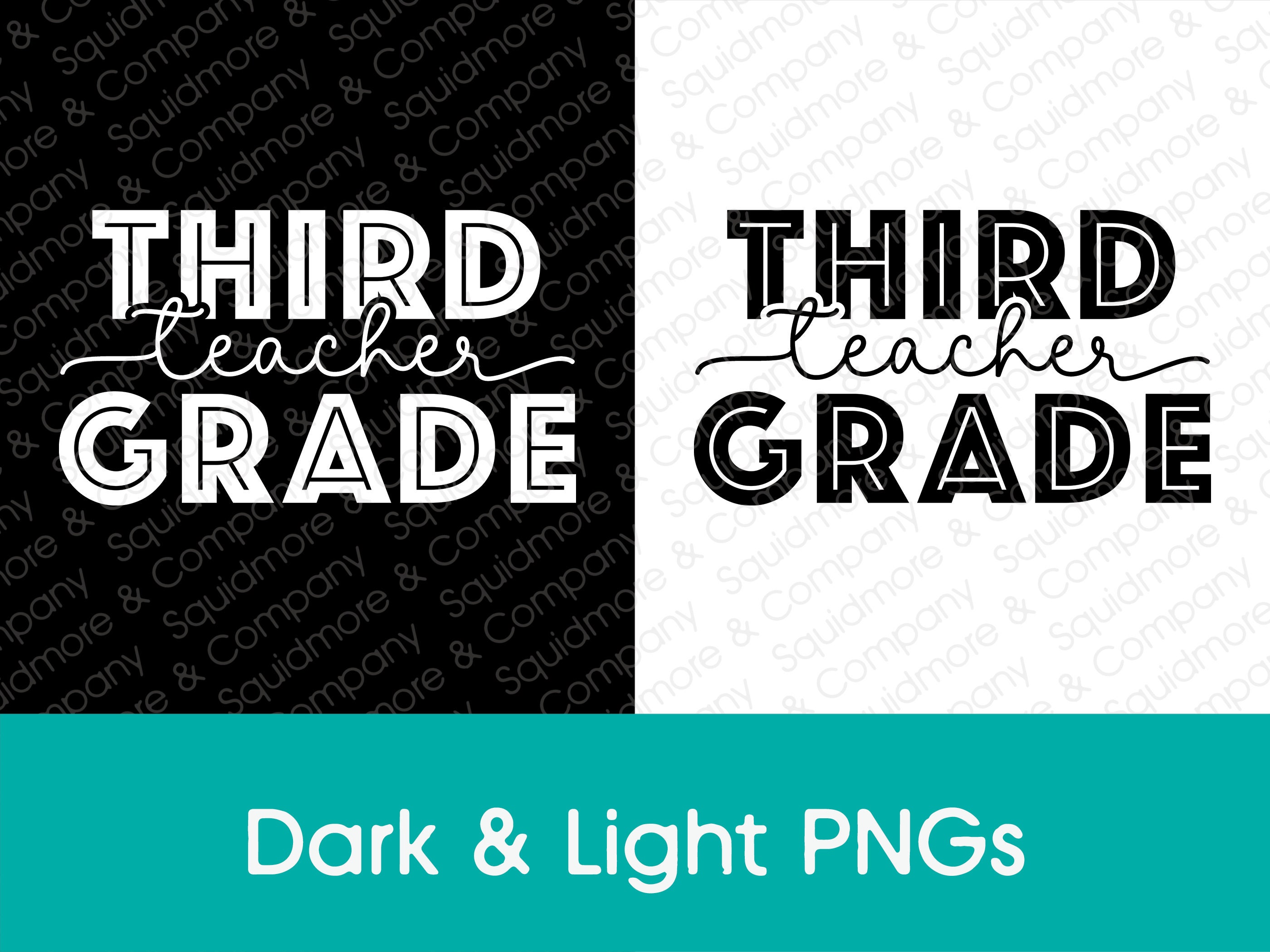 Third Grade Teacher SVG PNG: Bright Colors, School Spirit (commercial ...