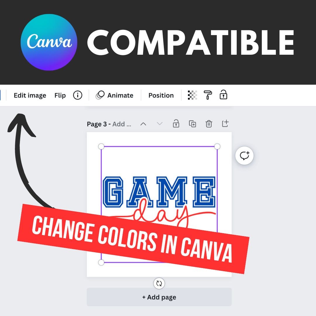 Game Day - Custom Team Colors // Canva Compatible SVG // Print-ready ...