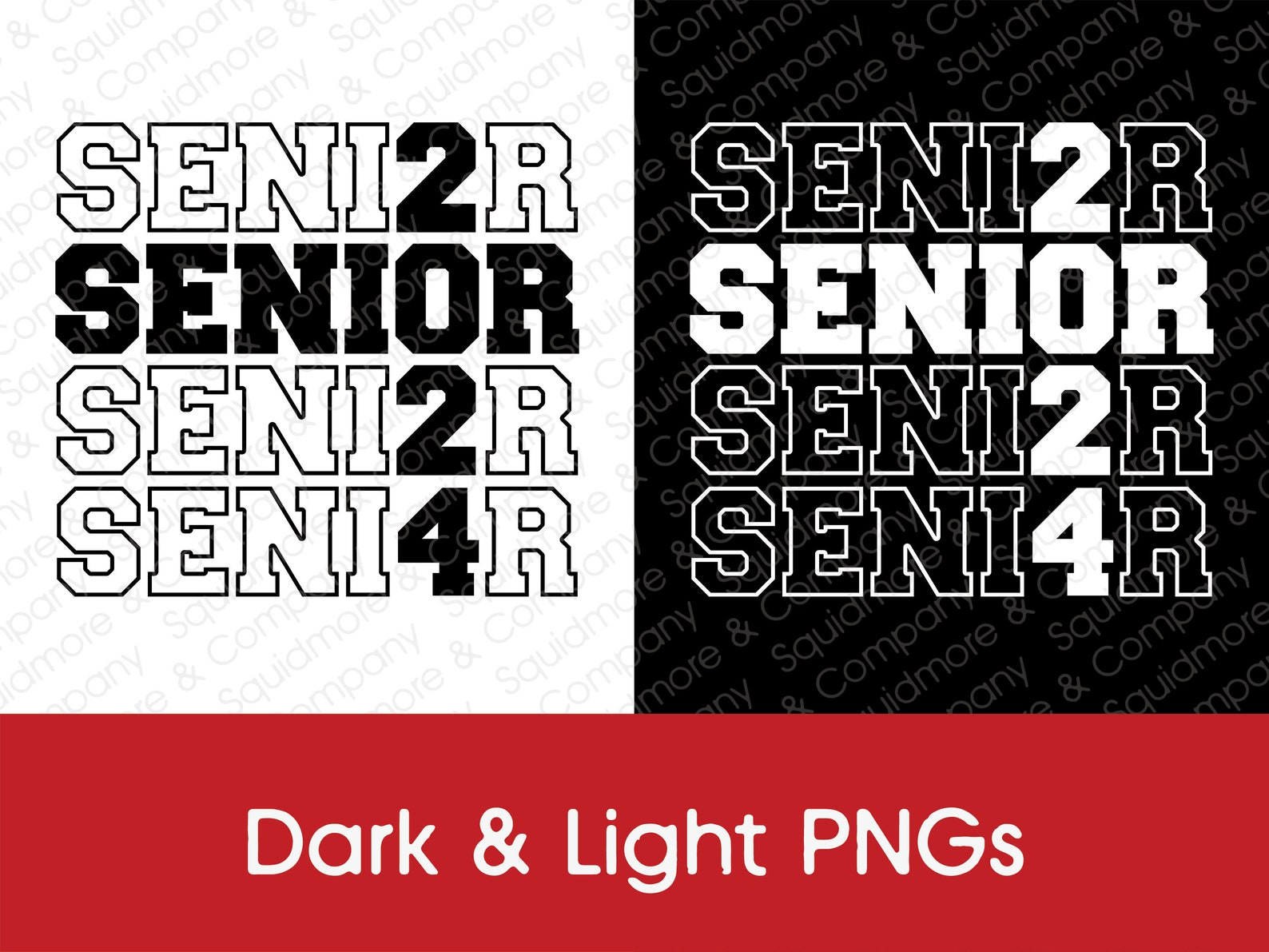 Senior 2024 Stacked Font // Class Colors // Canva Compatible - Etsy