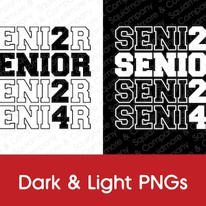 Senior 2024 Stacked Font // Class Colors // Canva Compatible - Etsy