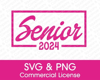 Senior 2024 Wavy Stacked Font // Canva Compatible SVG // Print-ready ...