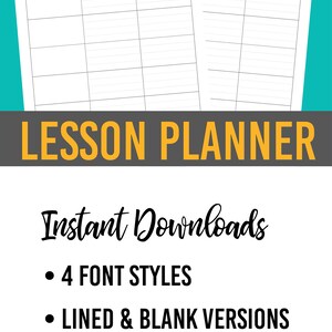 Digital Lesson Planner Printable for Teachers - Etsy