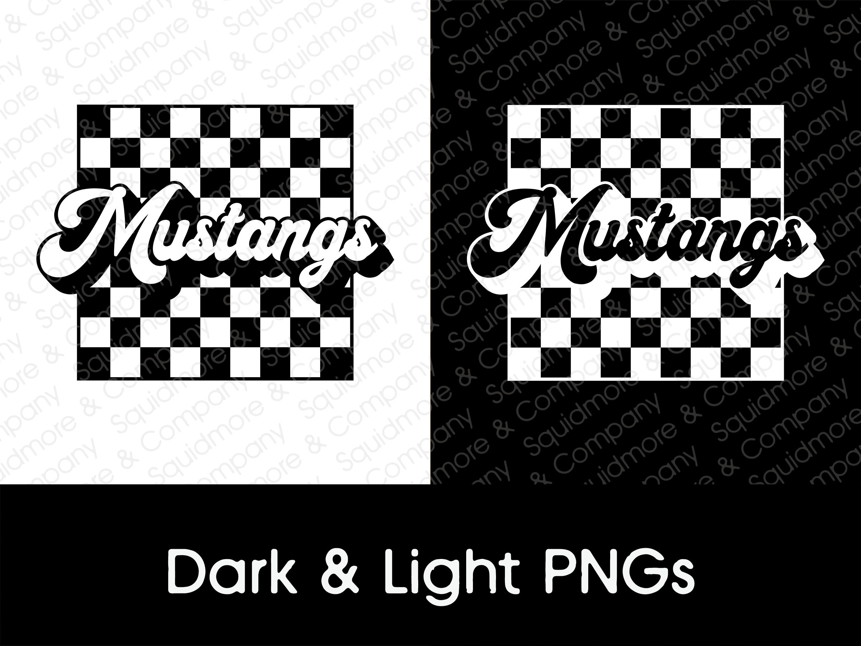Mustangs PNG SVG // Retro Checkered Square // Game Day Design - Etsy