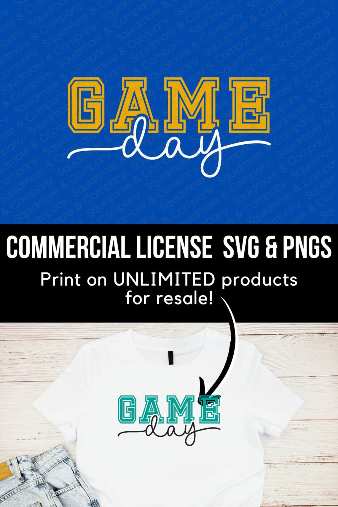 Game Day - Custom Team Colors // Canva Compatible SVG // Print-ready ...
