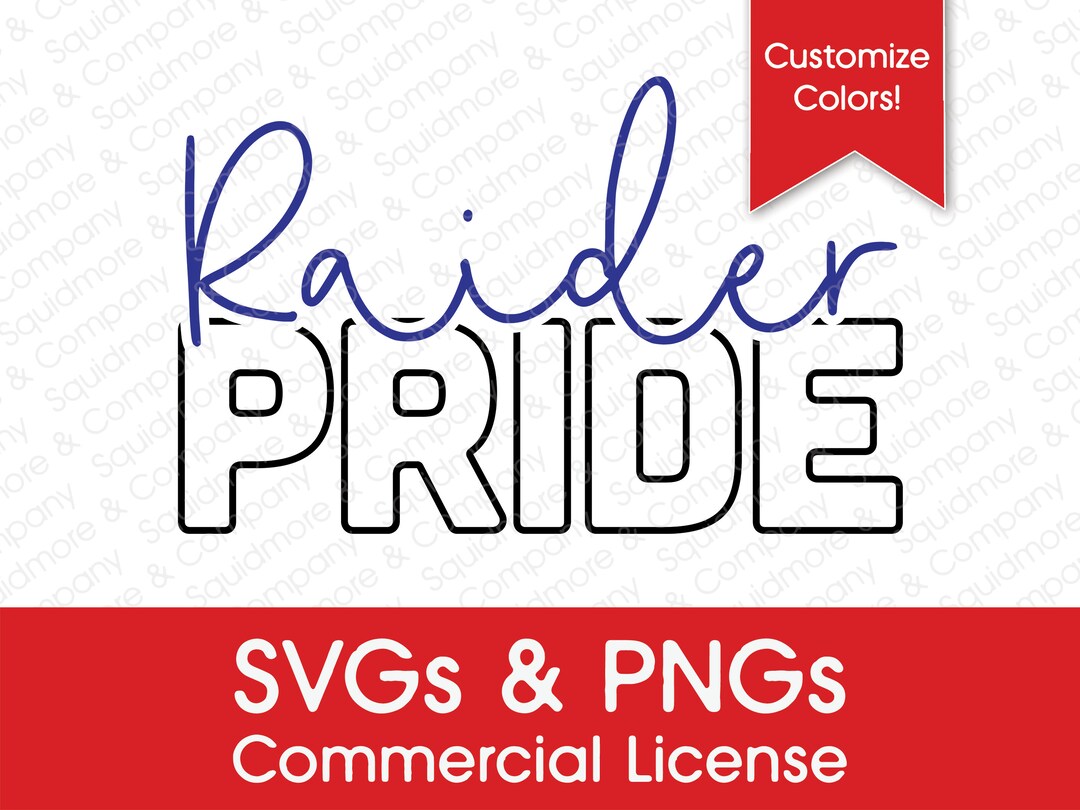 Raider Pride Stacked Outline Font Game Day School Spirit Canva