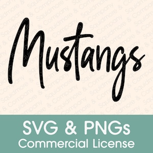 Mustangs PNG SVG // Minimalist School Spirit // Game Day Design // Canva Compatible // Print ...