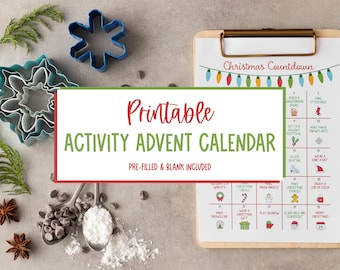 Christmas Advent Calendar Activity Cards Family Activities Advent Cards ...